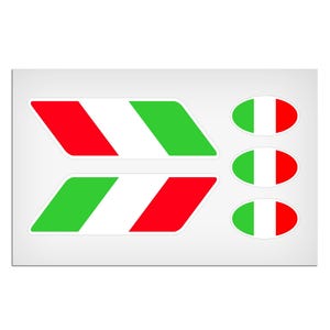 5X Italy Italian Flags Stickers White Outline Laminated Decal for Car ...