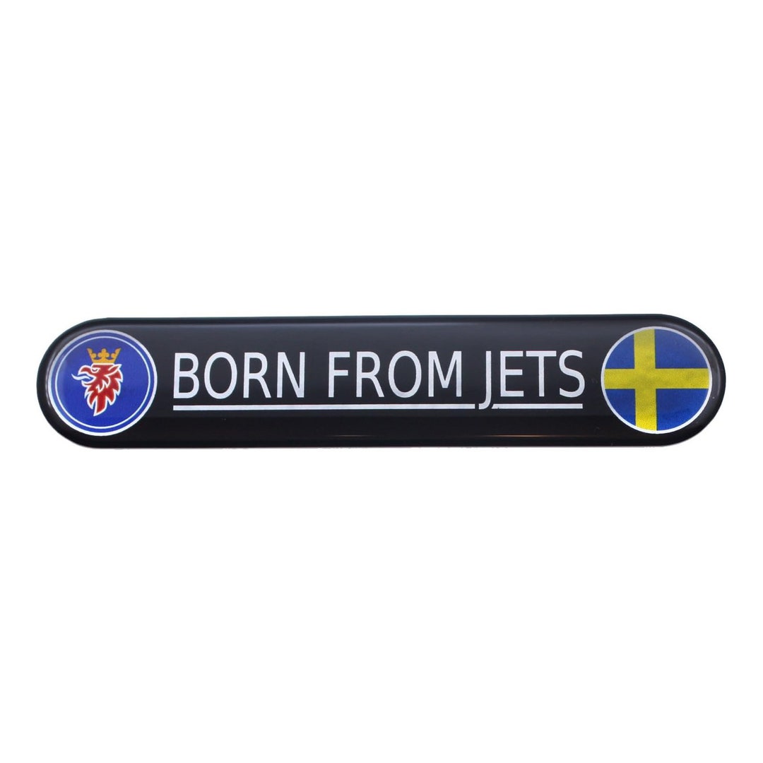 Saab Emblem Sticker: "born From Jets", Swedish Flag, 3D Domed - Etsy
