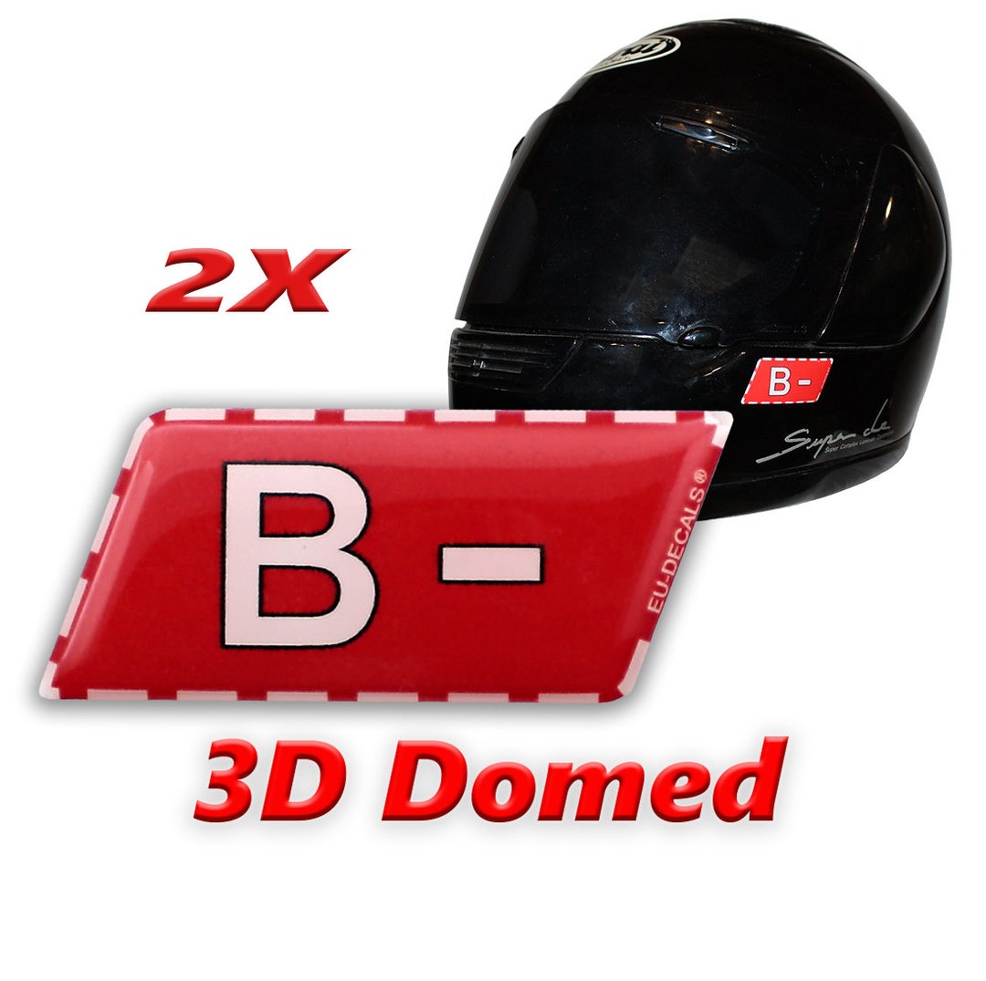 Helmet B- Blood Type Sticker Unscratchable 3D Decal Sticker for ...