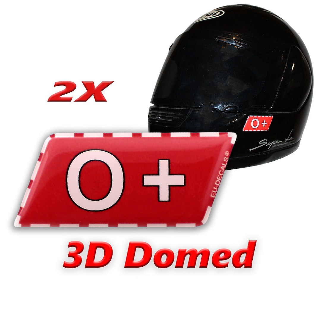 Helmet O+ Blood Type Sticker Unscratchable 3D Decal Sticker for ...