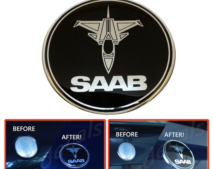 Metal Stickers Car Wheel Center Cap Stickers Set of 4 SAAB 8 Vintage ...