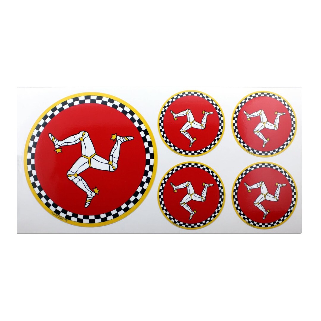 Isle of Man Mod Flag Stickers - Classic Laminated Decals, Set of 5 - Etsy