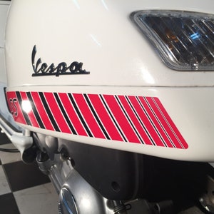 Vespa Side Strobe Super Sport Stripes Stickers Red Black for GTS 125 ...