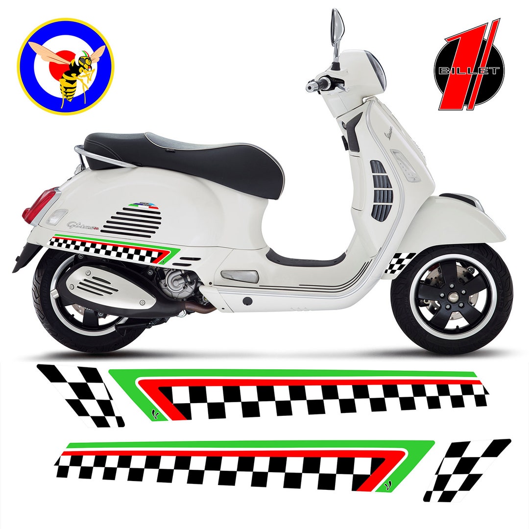 Vespa Side Stripes Stickers Checkered With Italian Flag for GTS 125 150 ...
