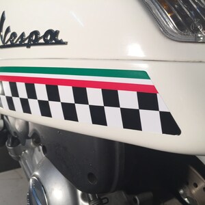 Vespa Side Stripes Stickers Checkered With Italian Flag for GTS 125 150 ...