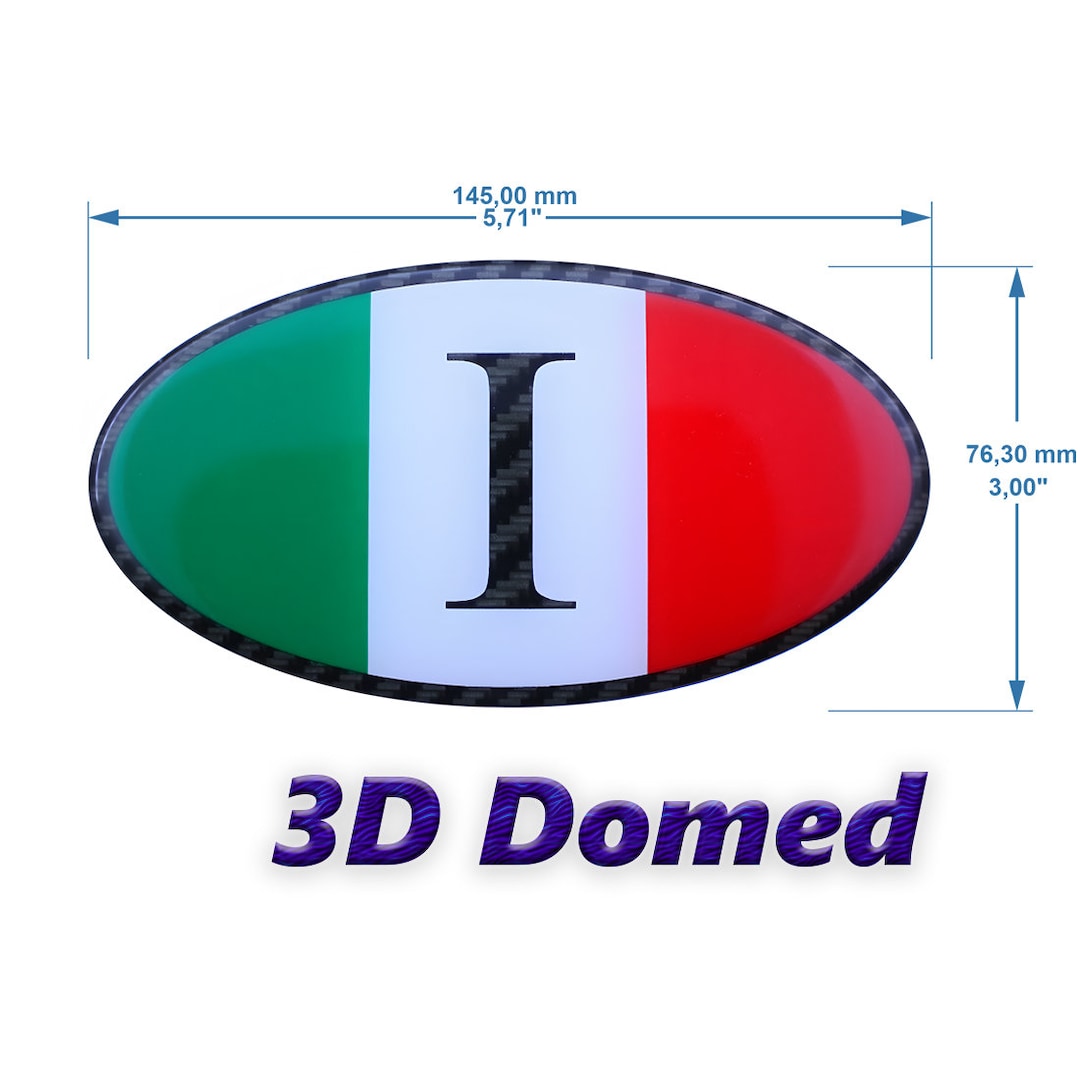 Italian Flag Sticker Round Domed 3D Sticker Self Adhesive Back 3D ...