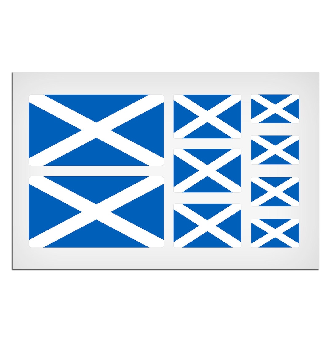9X UK Flag of Scotland Stickers Laminated Decal for Car Helmet Bike ...