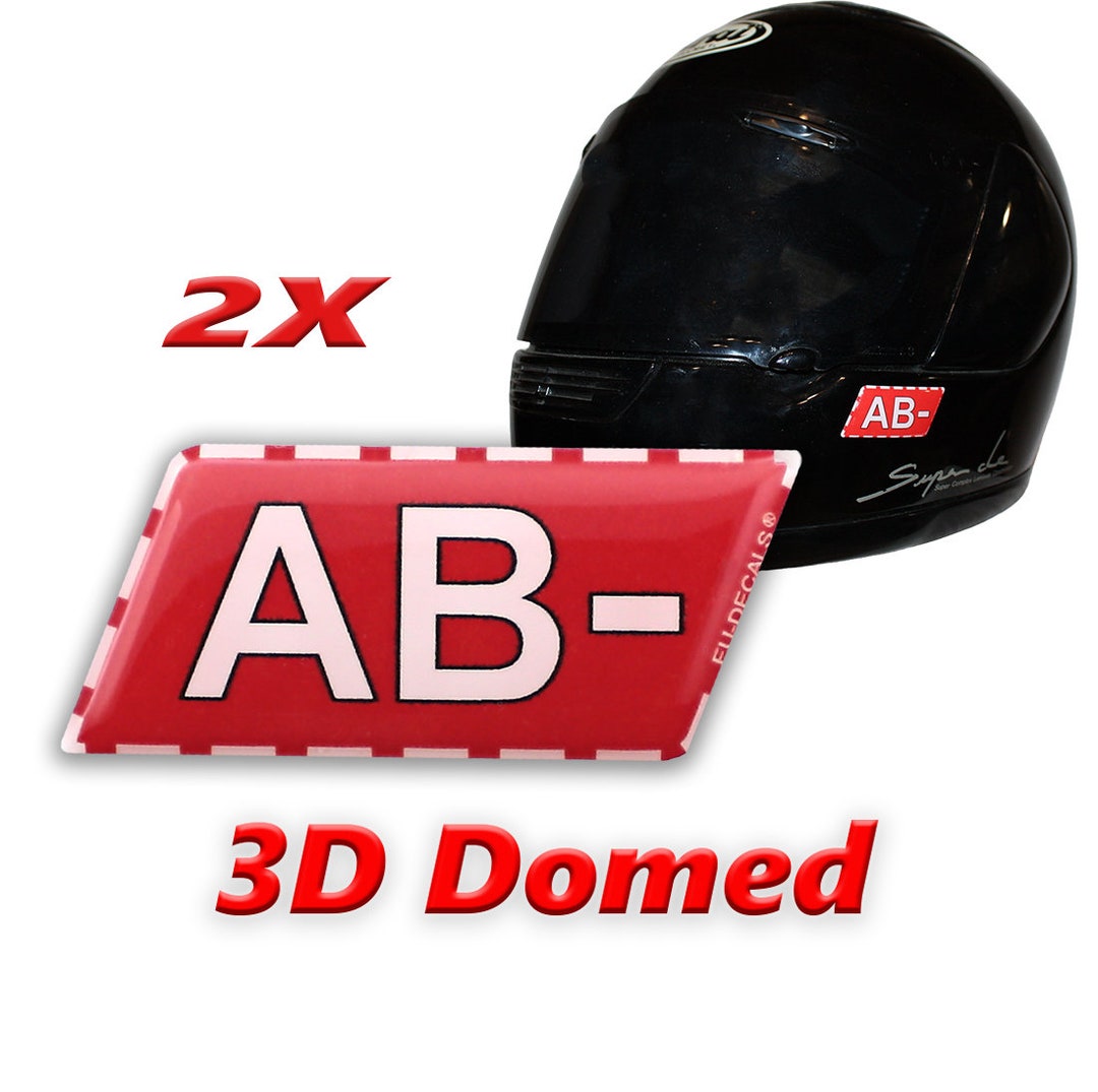 Helmet AB- Blood Type Sticker Unscratchable 3D Decal Sticker for ...