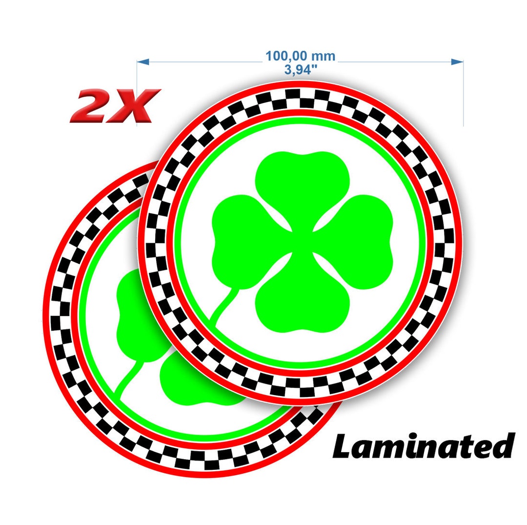 Quadrifoglio Racing Four Leaf Clover Laminated Decal Classic Retro Car ...