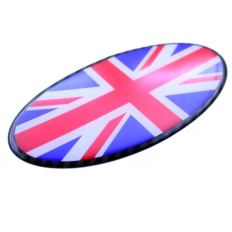 UK Union Jack Flag Sticker Domed 3D Sticker Self Adhesive Back Carbon ...