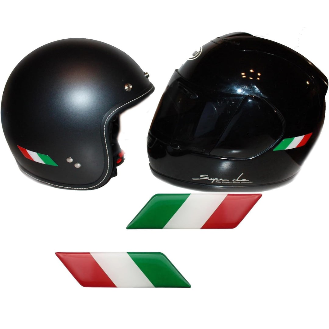 Helmet Flags 3D Decals Domed Italy Italian Set Left and Right Side ...