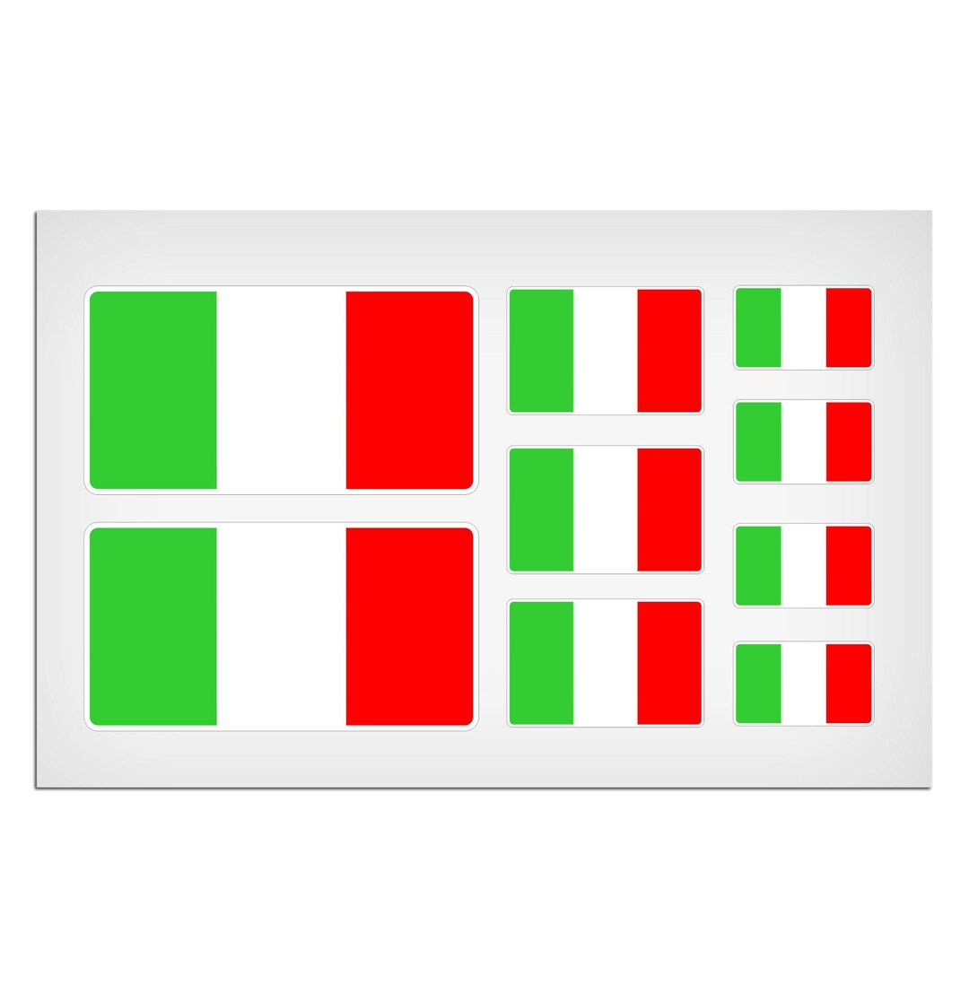 Italian Flag Stickers: 9 Laminated Decals for Car, Helmet, Laptop - Etsy
