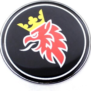 SAAB Black Griffin Badge Bonnet Hood Trunk Hatch Steering Wheel Emblem ...