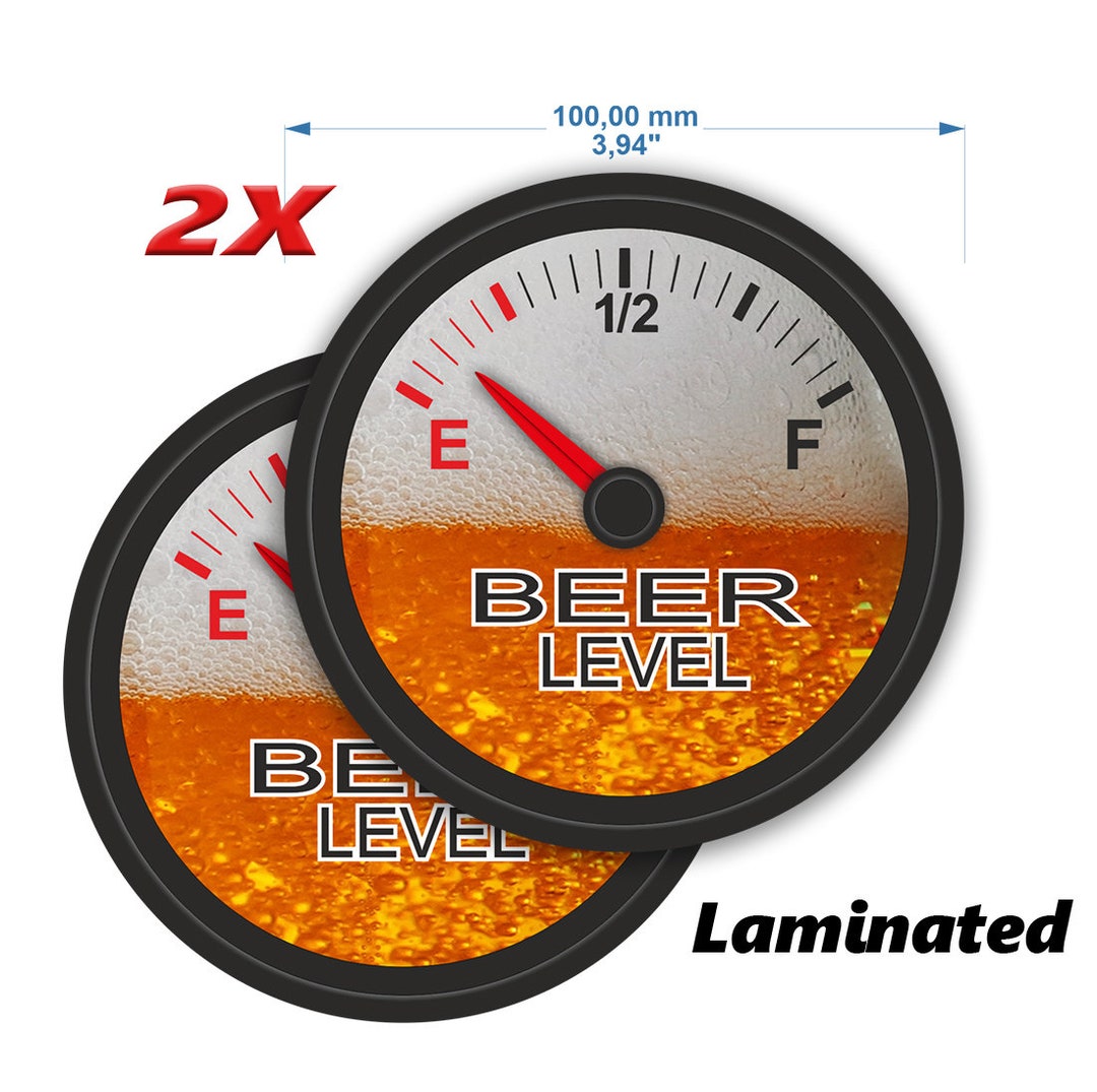 Beer Level Laminated Decal Barbecue Accessories Picnic Decor Freezer ...