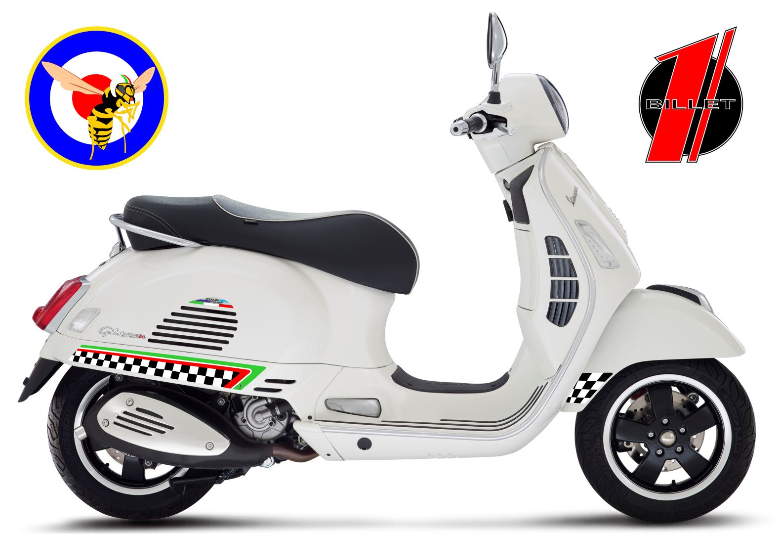 Vespa Side Stripes Stickers Checkered With Italian Flag for GTS 125 150 ...