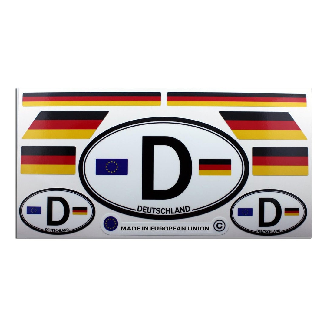 Set of 9 Germany Flags & Letter D for Deutschland Car Country Sign ...
