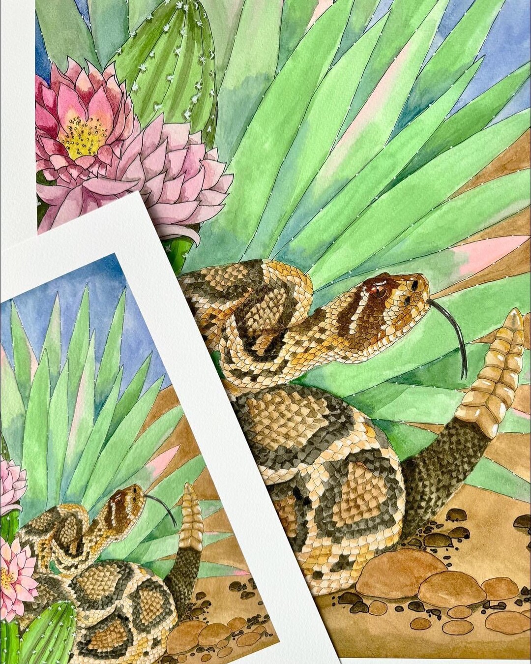 Heat of the Moment: Print Rattle Snake Desert Art - Etsy