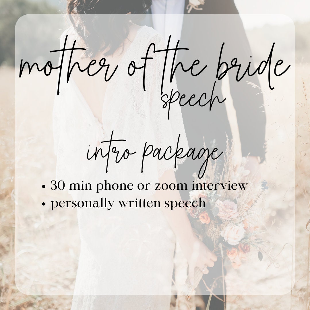 Mother of the Bride Speech Intro Package - Etsy