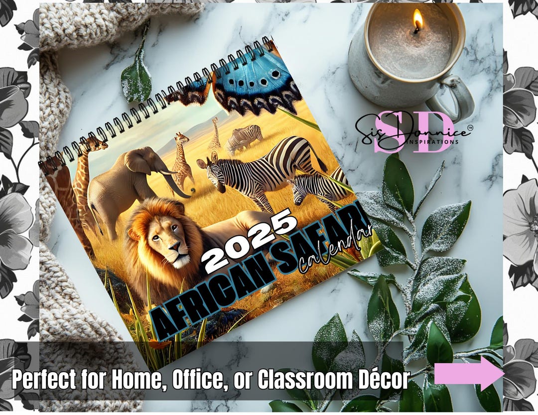 African Safari 2025 Calendar Wildlife Art Digital Download Files ...