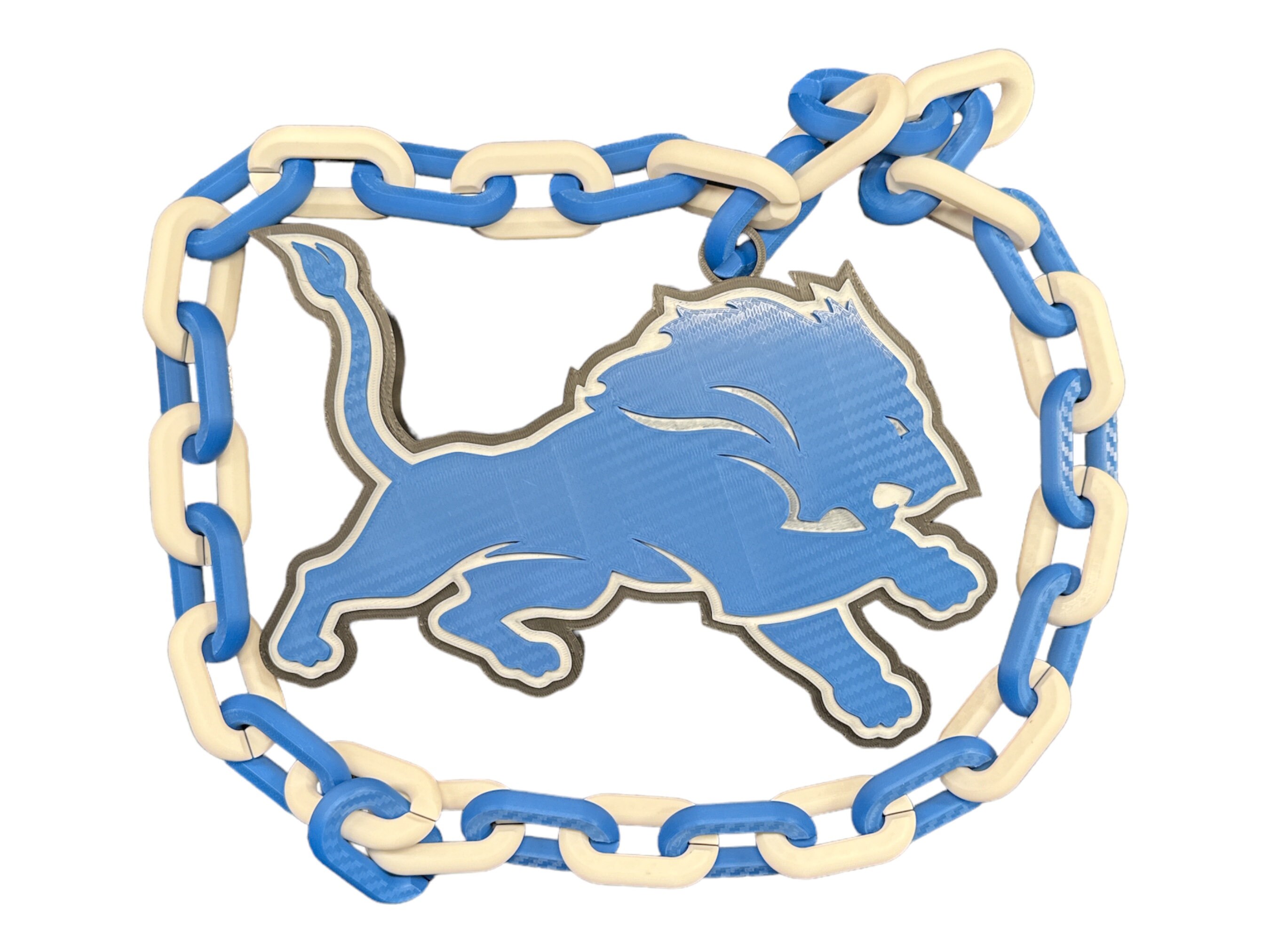 Detroit Lions Chain Necklace With Carbon Fiber Finish - Etsy