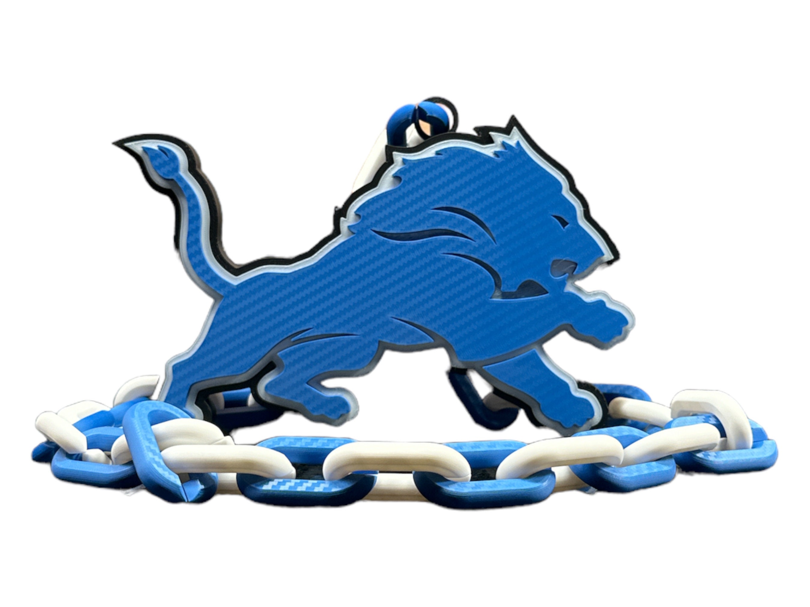 Detroit Lions Chain Necklace With Carbon Fiber Finish - Etsy