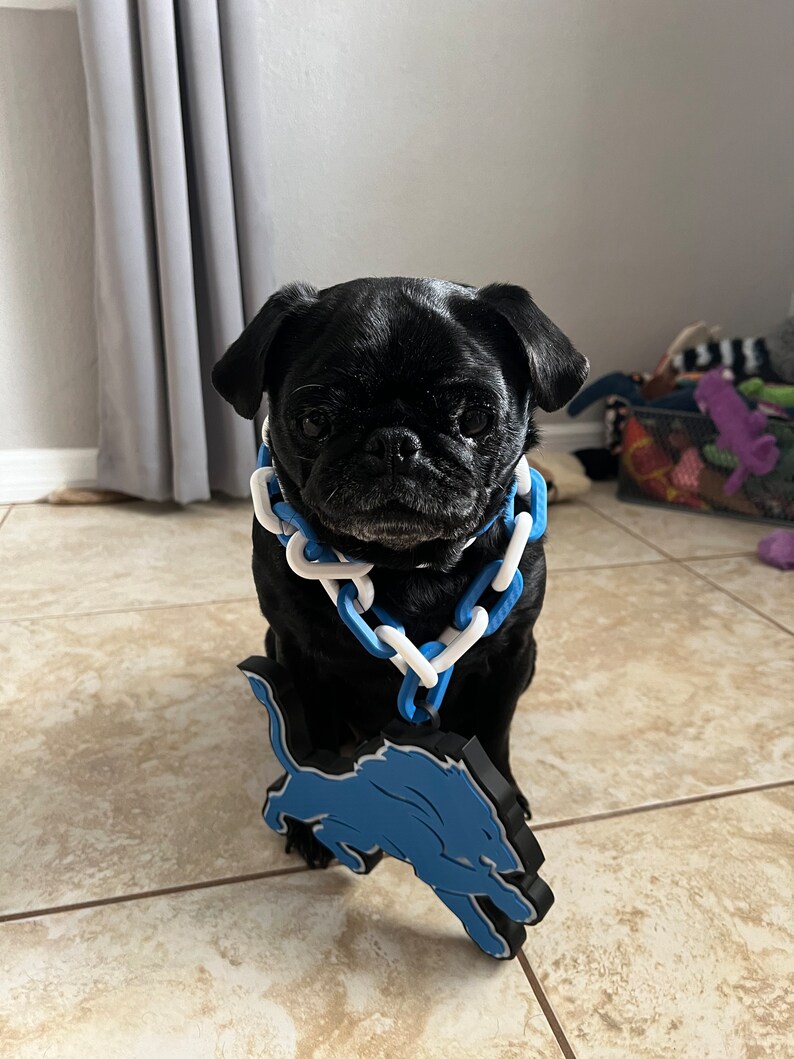 Detroit Lions Chain Necklace With Carbon Fiber Finish - Etsy