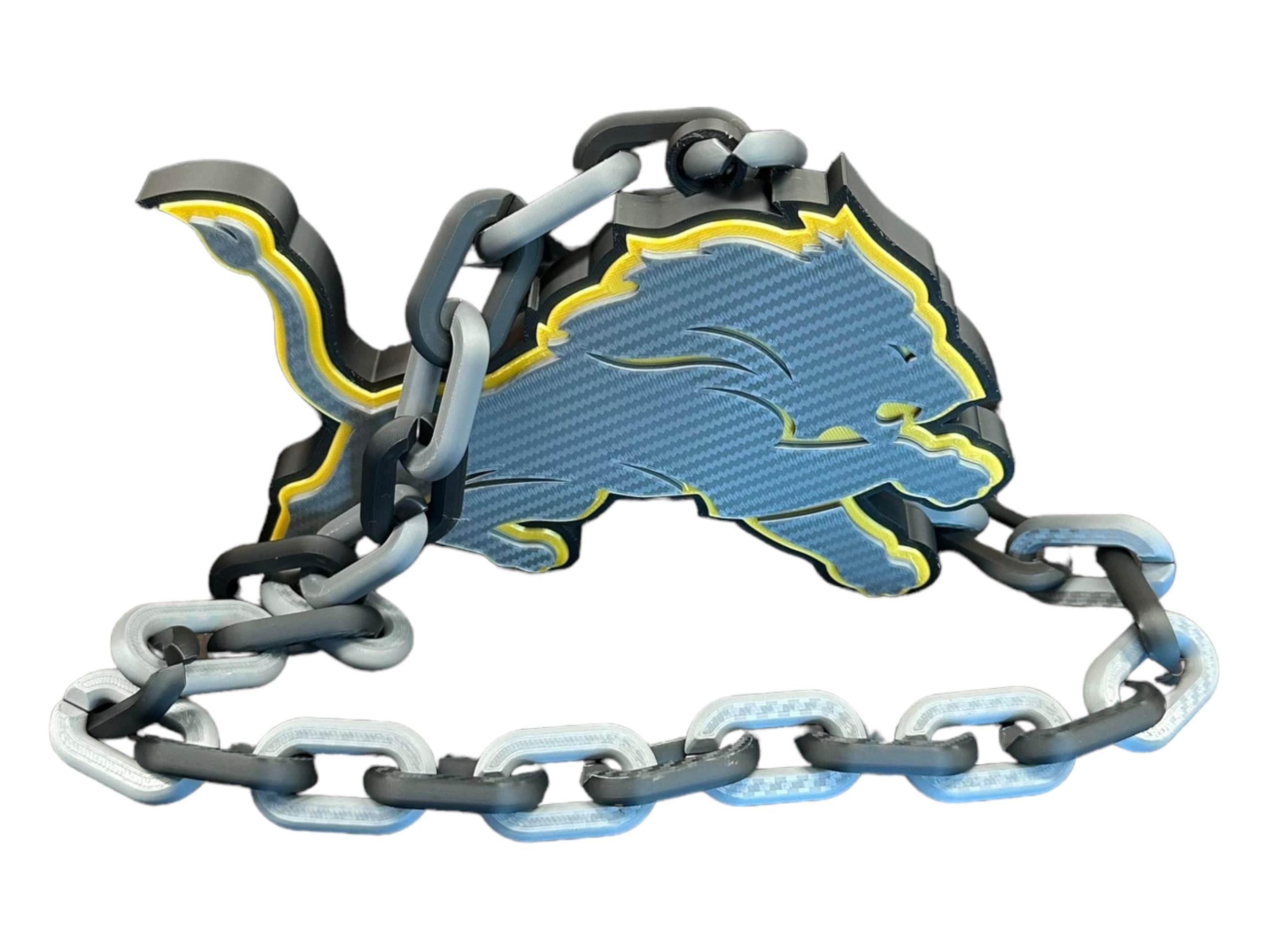 Detroit Lions Chain Necklace With Carbon Fiber Finish - Etsy