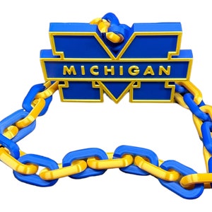 Custom 3D Printed University of Michigan Inspired Chain Necklace - Etsy