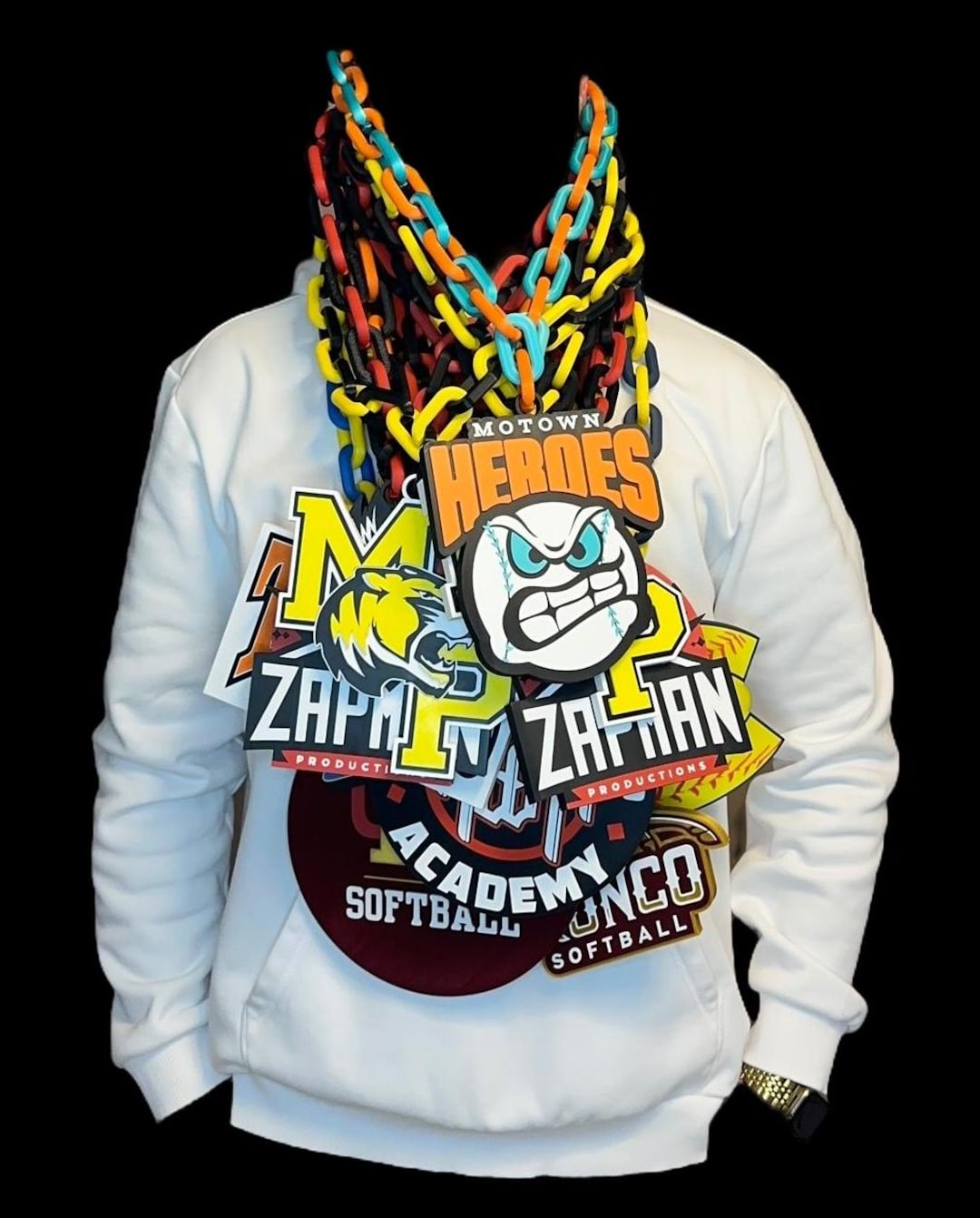 Custom 3D Printed Turnover Oversized Sports Chains Football Basketball ...