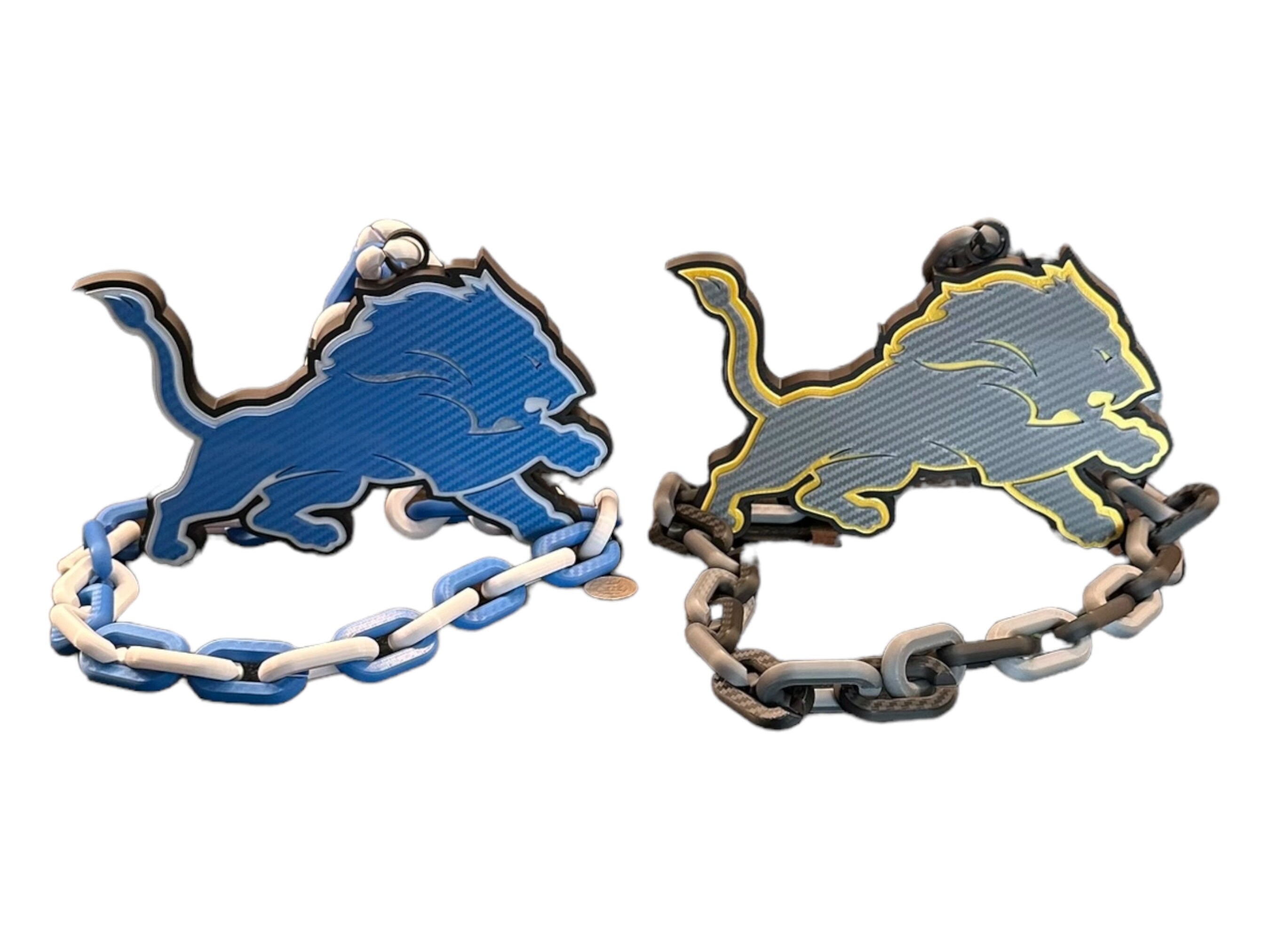 Detroit Lions Chain Necklace With Carbon Fiber Finish - Etsy