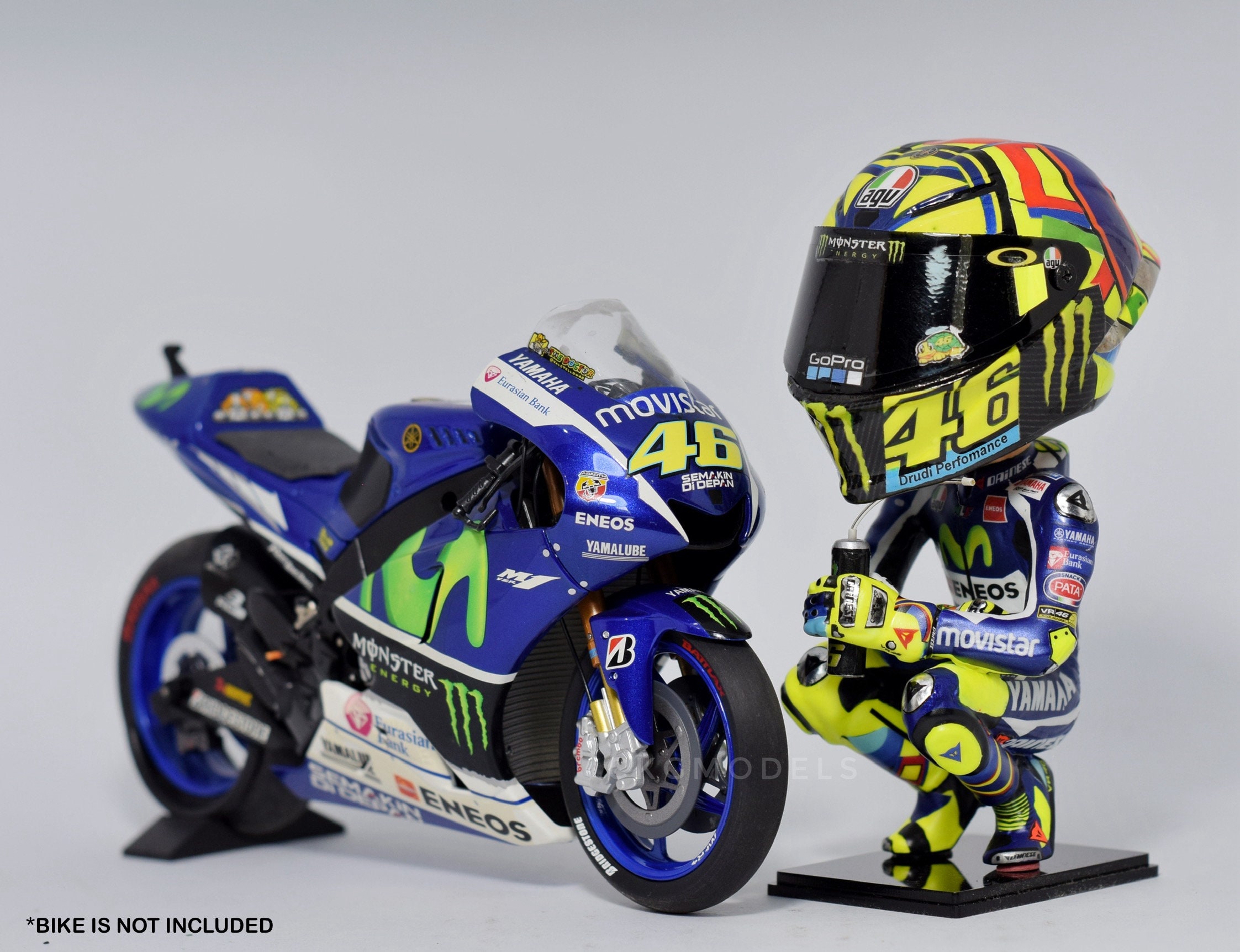 1/12 Model Figure Valentino Rossi on Grid 2016 big Helmet - Etsy
