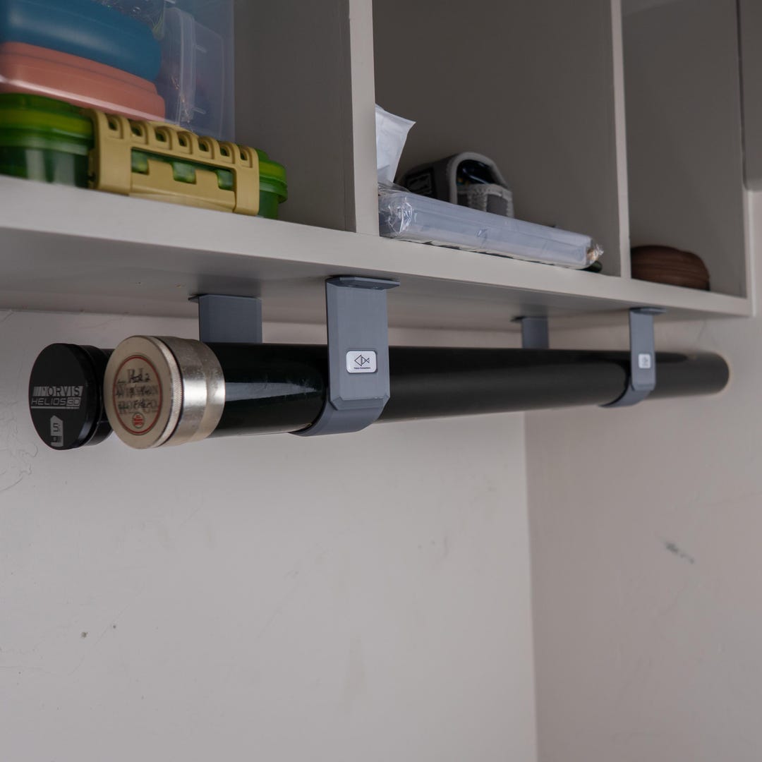 Fly Rod Tube Holder | Double Shelf, Under Shelf Mount, Two Fishing Rod ...