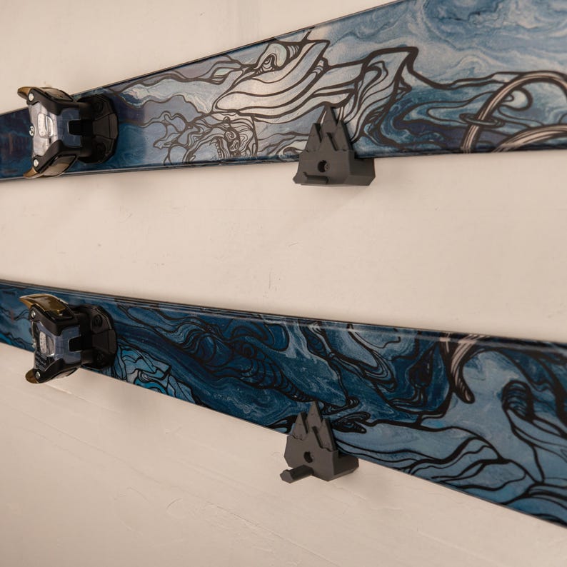 Ski Holder Wall Mount | Mountain Design Horizontal Ski Rack | Garage ...
