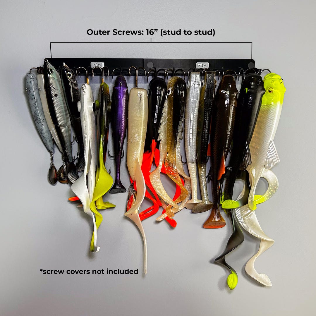 Fishing Lure Holder Wall Mount – 31 Hook Lure Organizer – Tackle ...
