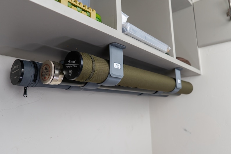Fly Rod Tube Holder | Under Shelf & Ceiling Mount | Triple Rack | Fly ...