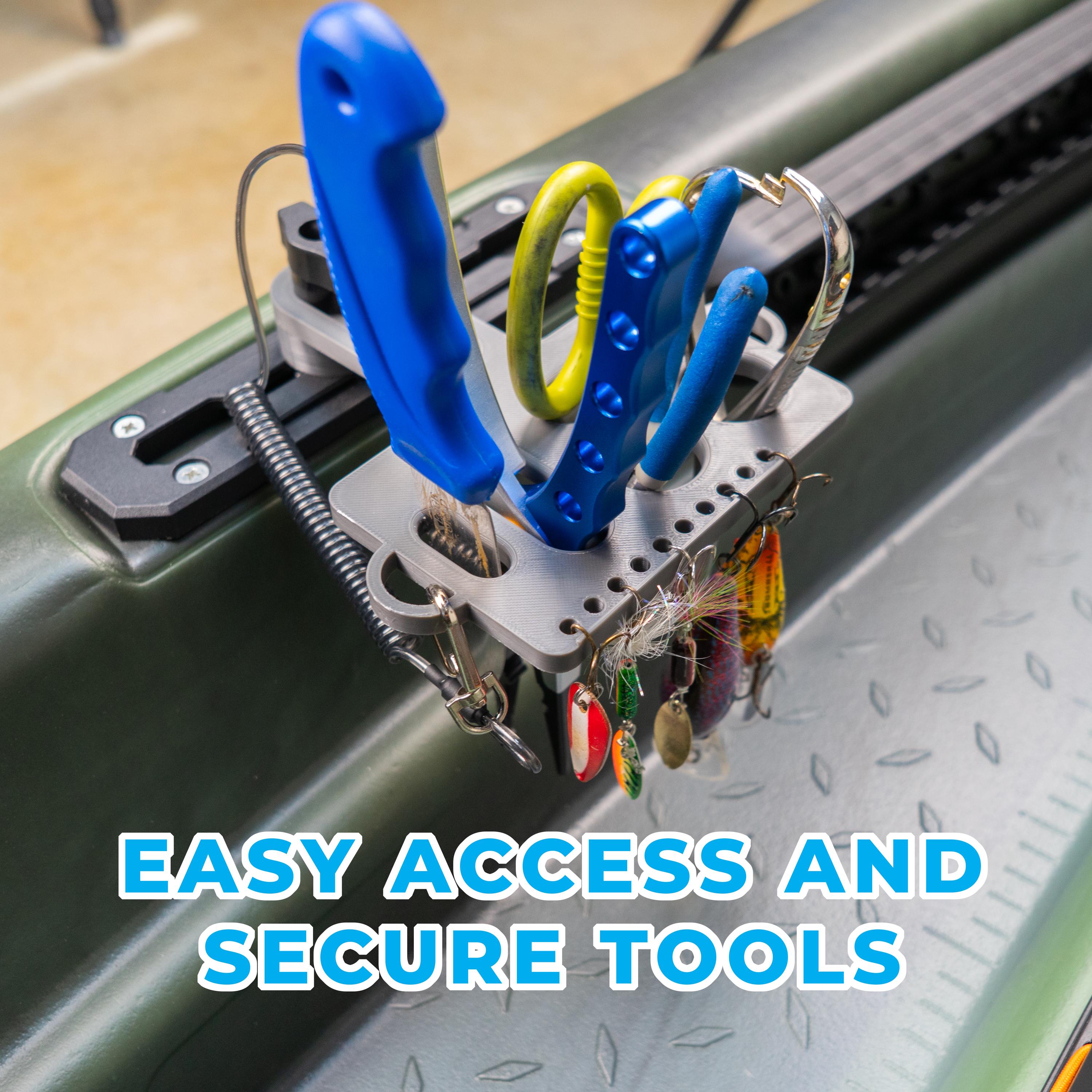 Kayak Fishing Tool Holder – Track-mounted Rail Organizer | No Drill ...