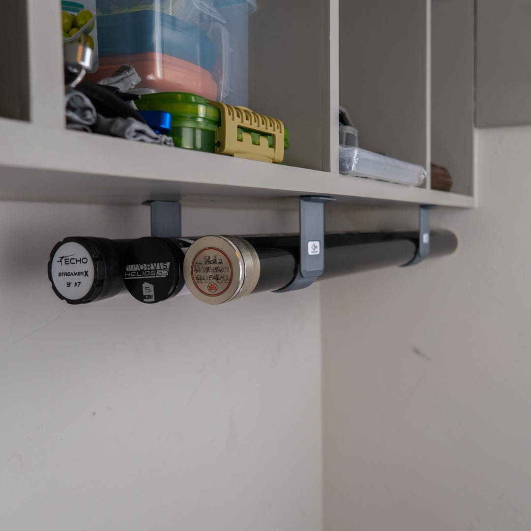 Fly Rod Tube Holder | Triple Shelf, Under Shelf Mount, Three Fishing ...