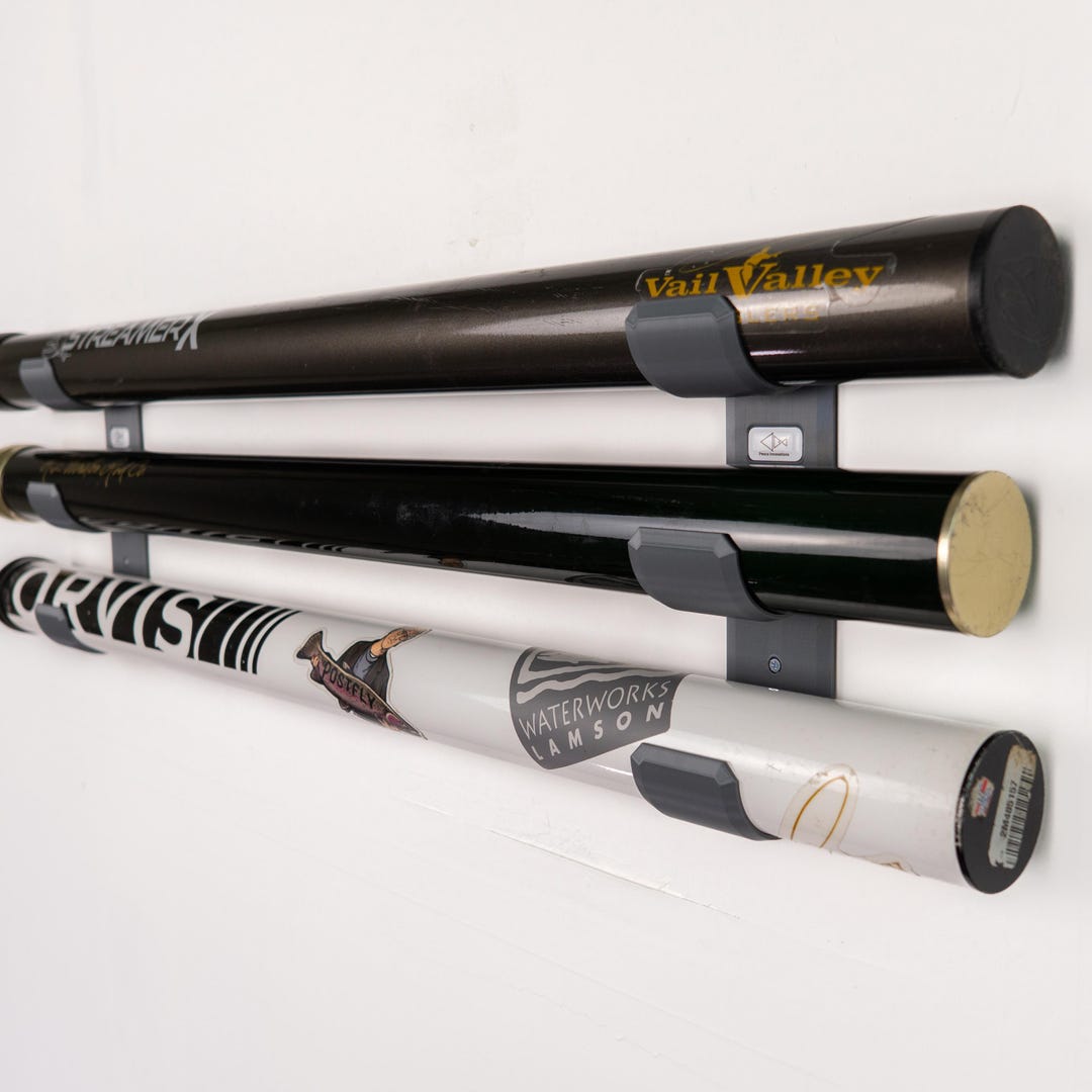 Fly Rod Tube Holder Wall Mount | Triple Tube Storage Rack | Fly Fishing ...