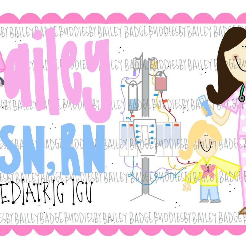 Cartoon Style Name Badge - Etsy