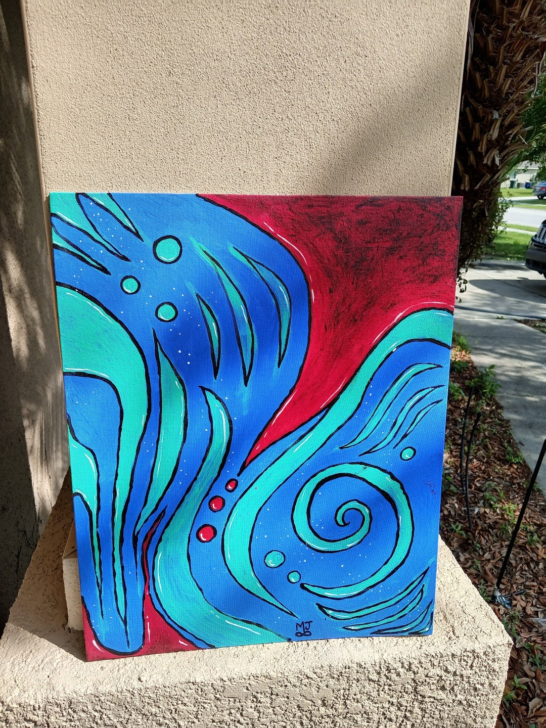 Abstract Fan Art the Shape of Water Original Painting - Etsy