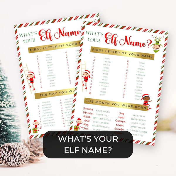 Whats Your Elf Name - Etsy