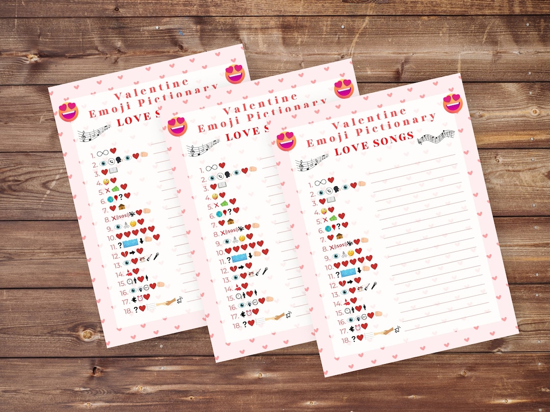 Emoji Valentine Game. Love Song Emoji Pictionary. Fun Valentine Day ...