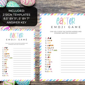 Easter Emoji Pictionary. Printable Trivia. Activity for Kids & Adults ...