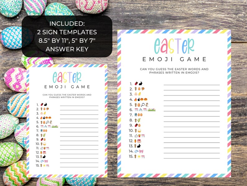 Easter Emoji Pictionary. Printable Trivia. Activity for Kids & Adults ...