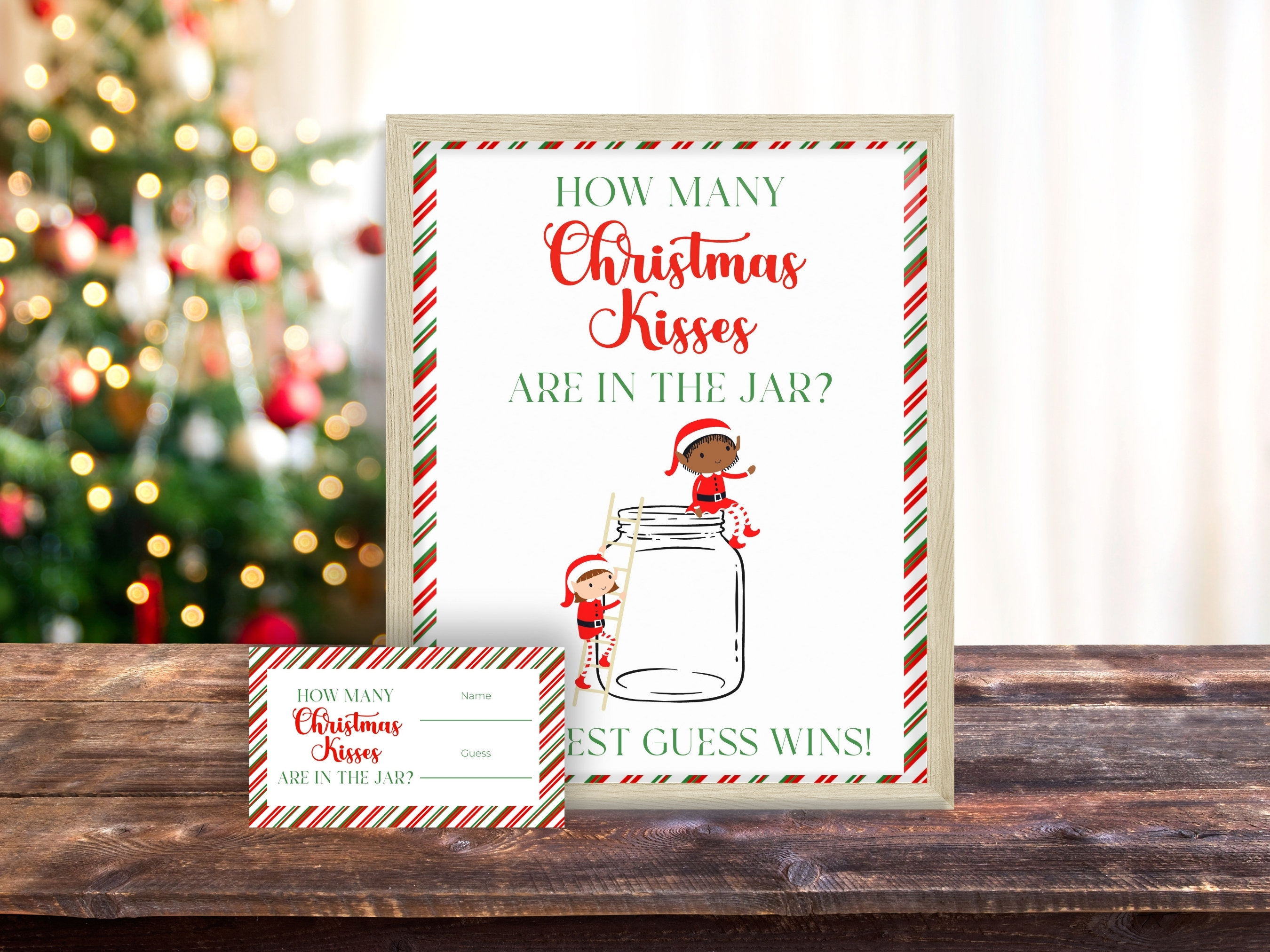 Christmas Candy Guessing Game Printable. Xmas Guess How Many Kisses ...