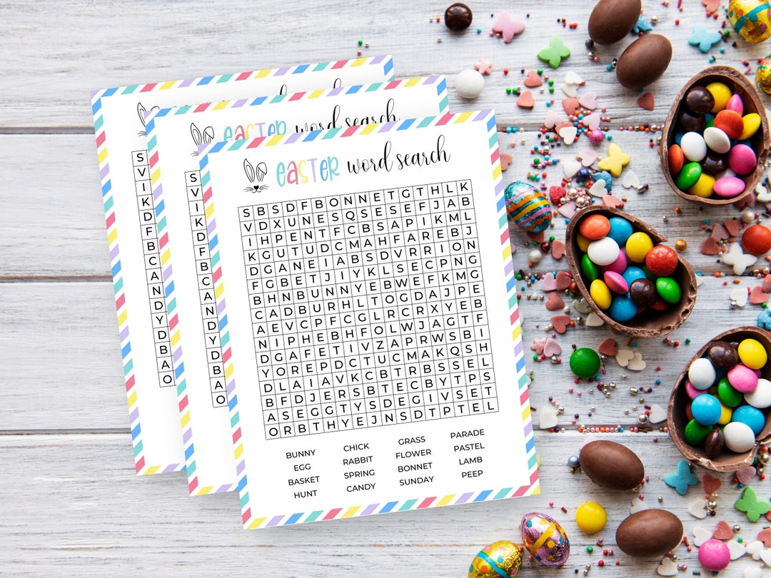 Easter Word Search. Party Game for Kids. Fun Easter Printable Game ...
