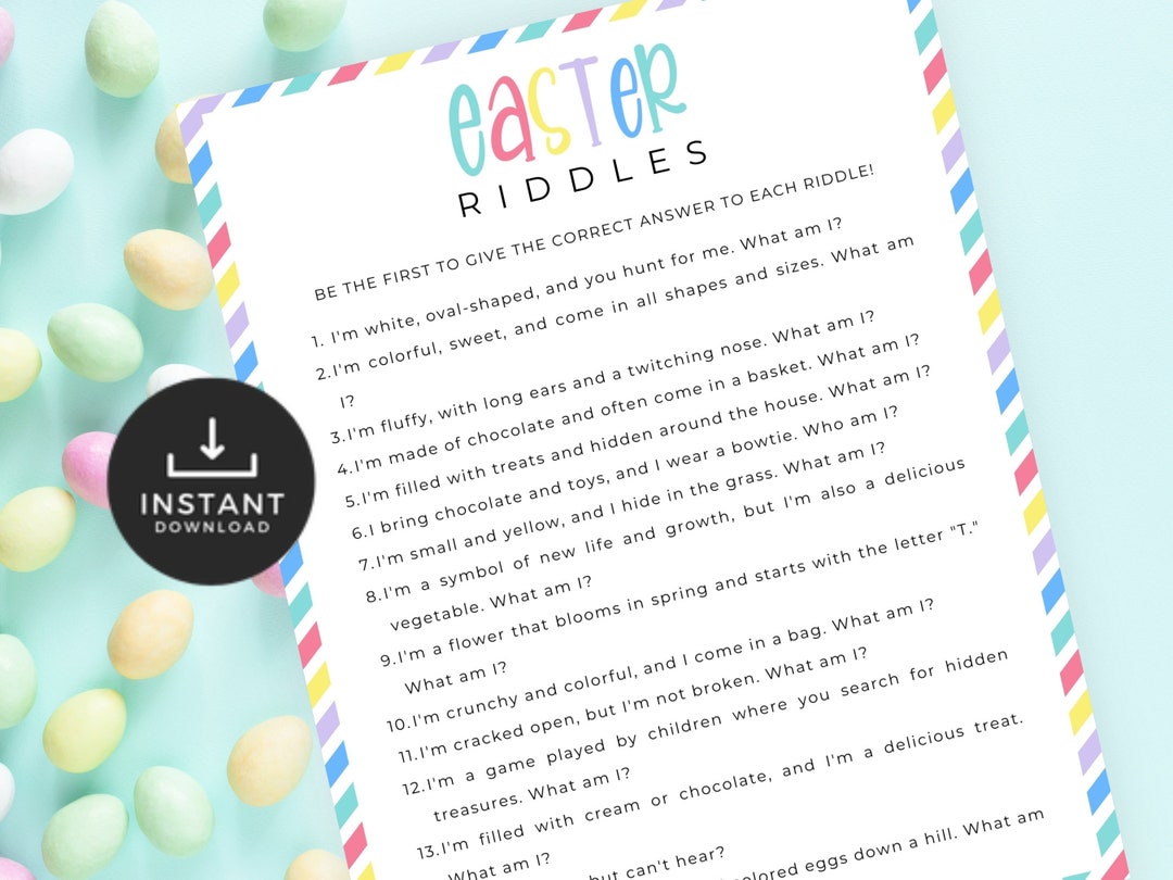 Easter Riddles. Easter Guessing Game. Printable Trivia. Who Am I ...