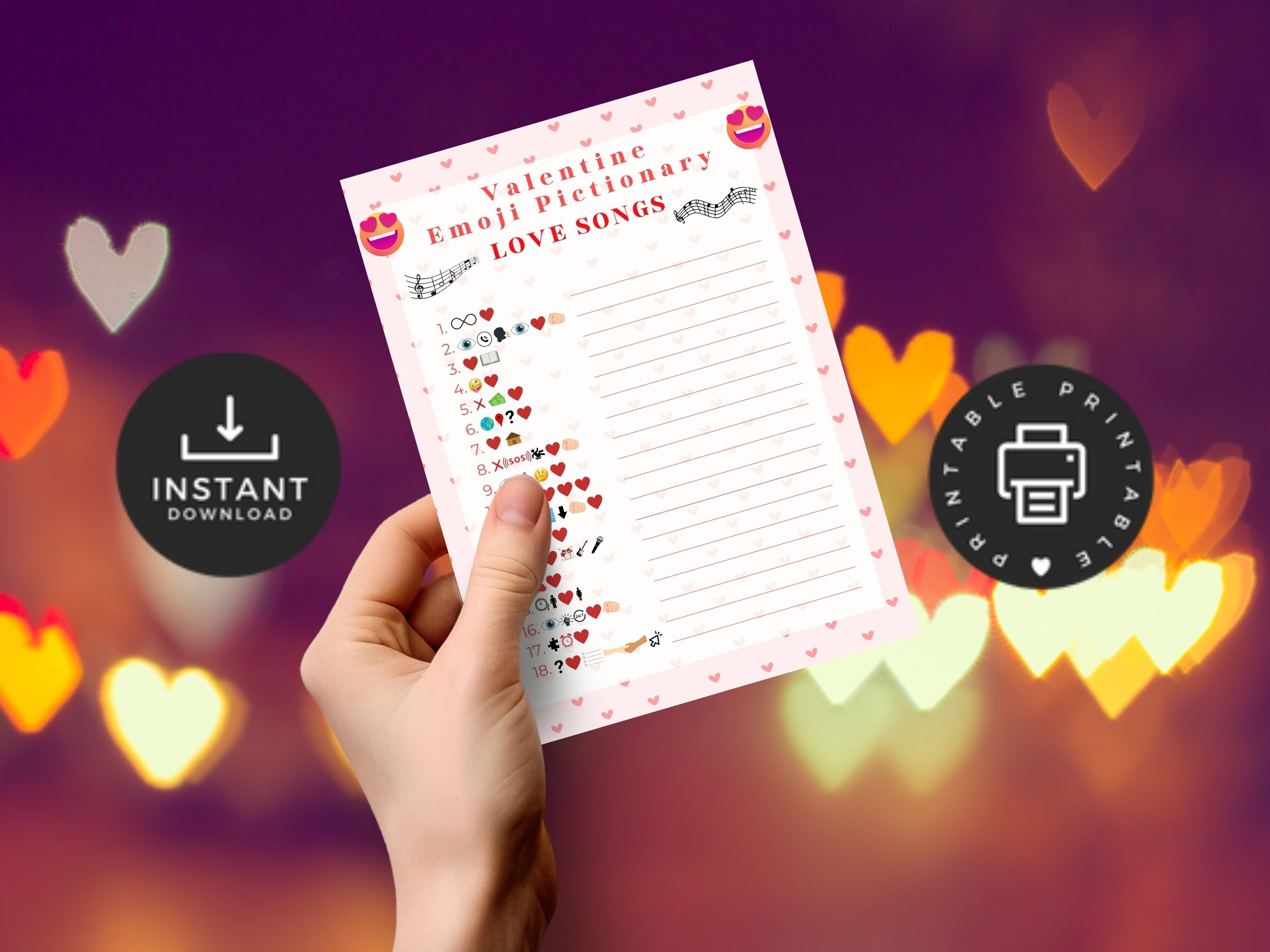 Emoji Valentine Game. Love Song Emoji Pictionary. Fun Valentine Day ...