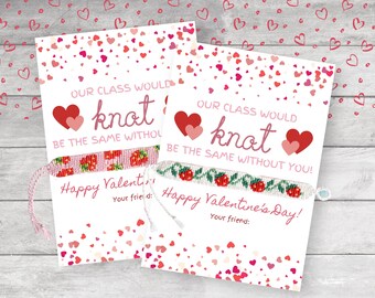 INSTANT DOWNLOAD Friendship Bracelet Class Valentine Card Printable ...