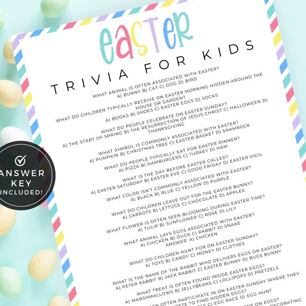 Easter Trivia Cards - Etsy